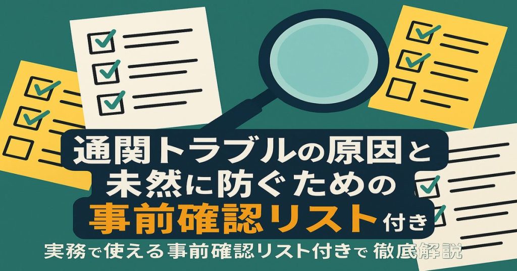 通関トラブルの原因と防止対策｜実務で使える事前確認リスト付きで徹底解説 | YUSHUTSU